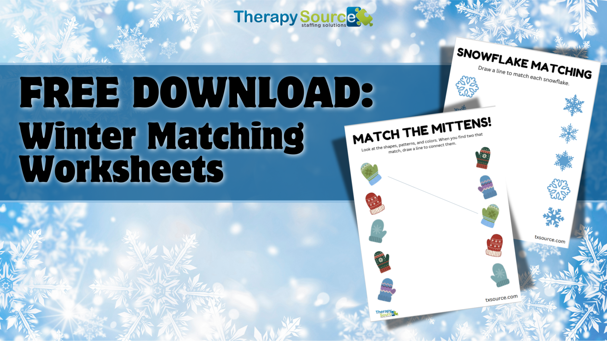 Winter Match-Up Worksheets: FREE DOWNLOAD